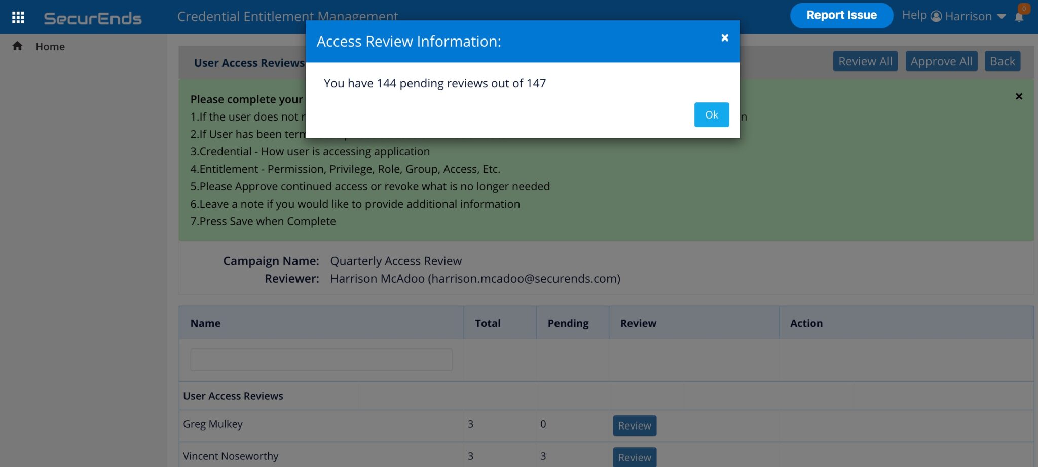 Conducting Access Reviews as a Manager/Reviewer - SecurEnds