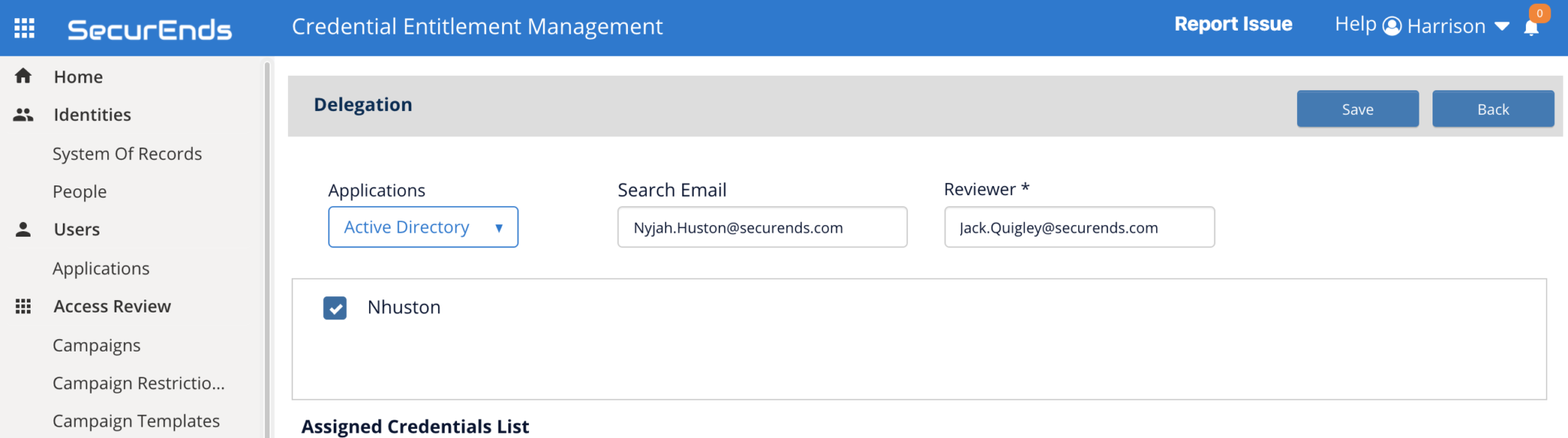 People & Credential Delegations Guide | SecurEnds